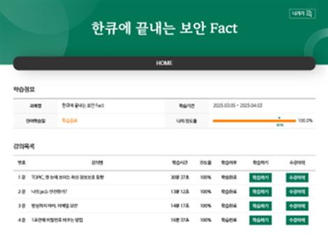 맞춤형 보안교육｜조직 맞춤형 보안 학습 프로그램